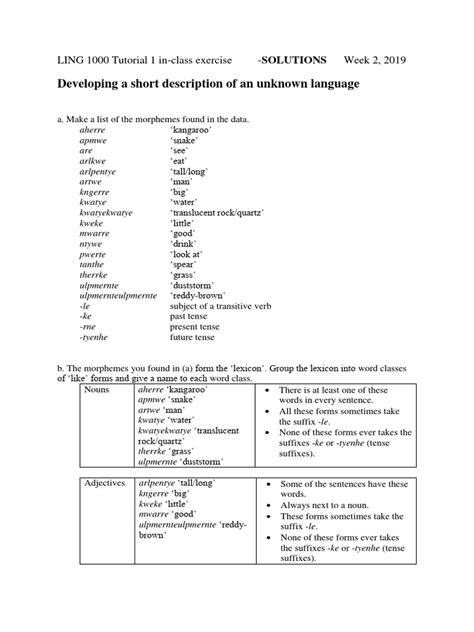 2019 week 2 tutorial 1 exercise solutions pdf verb word