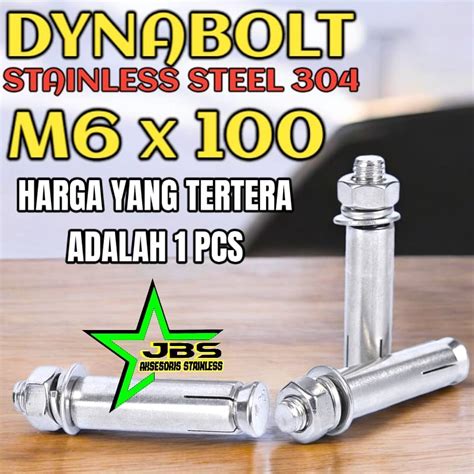 Jual Dynabolt Ss 304 M6×100 Dinabolt Anchor Bolt Stainless Shopee Indonesia
