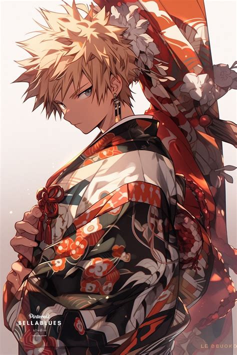 Elegant Elegance Katsuki Bakugou In Kimonoanimestyle Kimono Anime