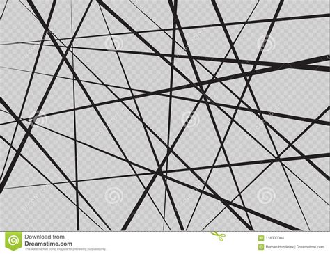 Random Chaotic Lines Abstract Geometric Pattern Vector Background Stock