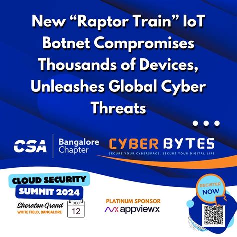 Cloud Security Alliance Bangalore Chapter On Linkedin Cybersecurity Iot Raptortrainbotnet