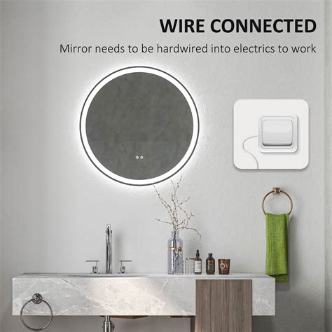 Bathroom Mirror With LED Lights Dimmable Touch Switch