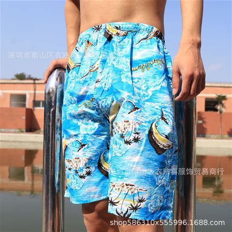 กางเกงชายหาดขาสั้น สำหรับผู้ชาย กางเกงบ็อกเซอร์ สวมใส่สบายแห้งเร็ว กางเกงขาสั้นใส่ว่ายน้ำได้