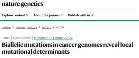 Nature Genetics 打破传统观点！癌症基因组中的双等位突变揭示关键驱动突变机制 知乎