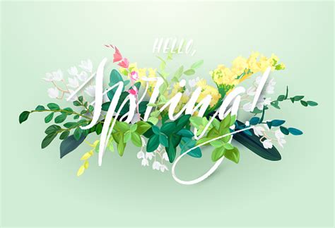 화이트 릴리 꽃 녹색 잎 즙이 많은 식물과 통합 된 3d 타이포그래피와 봄 꽃 에코 디자인 포스터 전단지 배너 또는 카드용 템플릿을 사용할 수 있습니다 그림 자연 배경입니다