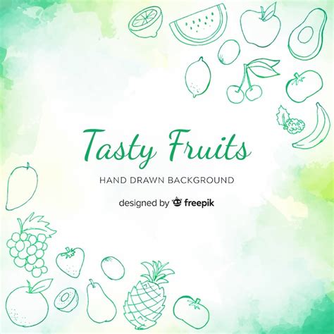 손으로 그린 음식 배경 무료 벡터