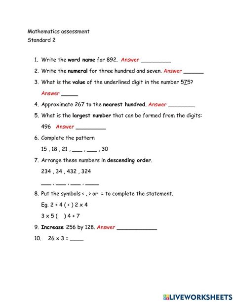 Math Quiz Free Online Activity Live Worksheets