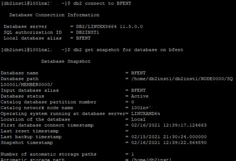 Db2 Snapshot Information Monitor Level Database