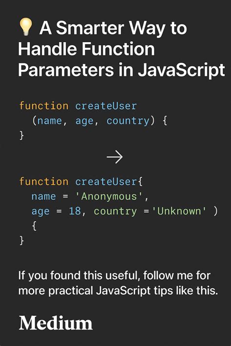 💡 A Smarter Way To Handle Function Parameters In Javascript Vishal Solanki