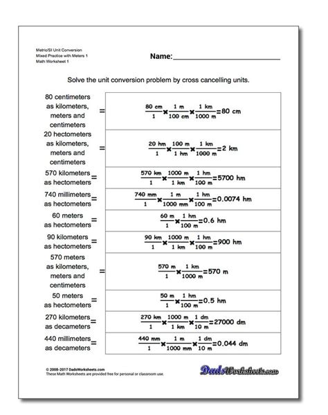 Si Units Worksheet
