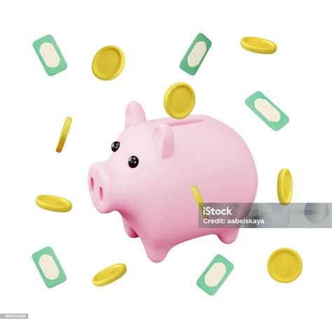 돼지 저금통 돈 볼륨은 흰색에 고립 된 3d 벡터 일러스트 레이션을 렌더링합니다 0명에 대한 스톡 벡터 아트 및 기타 이미지 0명 가계 개념 Istock