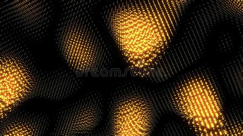 3d Abstract Surface Of Many Particles In Wavy Motion Design Rippling Texture With Tiny Cubic