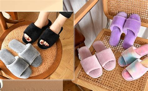 Dl Open Toe Slippers For Women Indoor Cozy Memory Foam