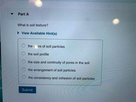 Solved Part A What Is Soil View Available Hint S Soil Is Chegg