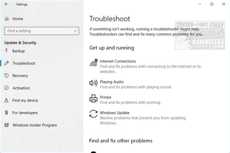 Video Windows Problems You Can Fix Yourself With Included Troubleshooters MajorGeeks