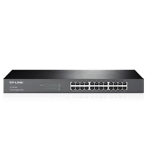 Switch Tp Link Negro 10 100 1000 Mbps 24ptos Rack Scyasig