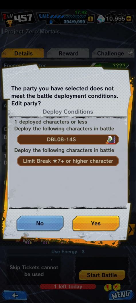 Project Zero Mortals Bug Battle 3 Dbl08 14s Deploy Condition Not