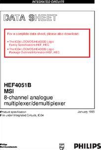 HEF BP Datasheet HEF B Channel Analogue Multiplexer Demultiplexer