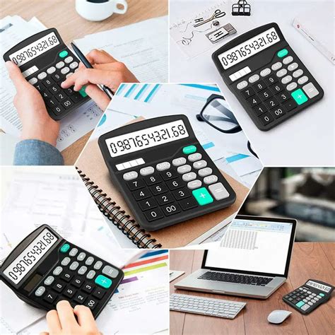 Solar And Battery Dual Power Standard Function Electronic Calculator With Large Lcd Display