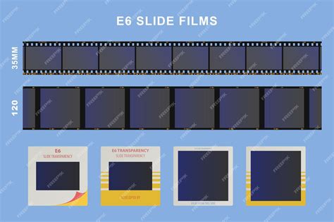 Детальная e6 пленка и слайд векторная графика | Премиум векторы