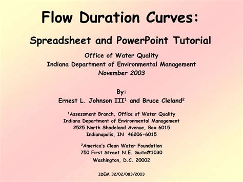 Ppt Flow Duration Curves Spreadsheet And Powerpoint Tutorial