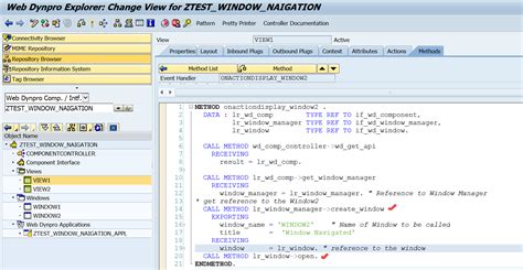 navigating from one window to another window sapcodes