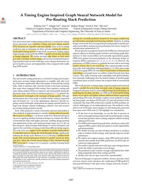 2022 Daca Timing Engine Inspired Graph Neural Network Model For Pre Routing Slack Prediction Pdf
