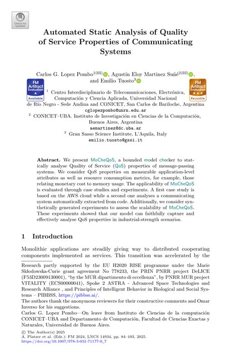 Pdf Automated Static Analysis Of Quality Of Service Properties Of