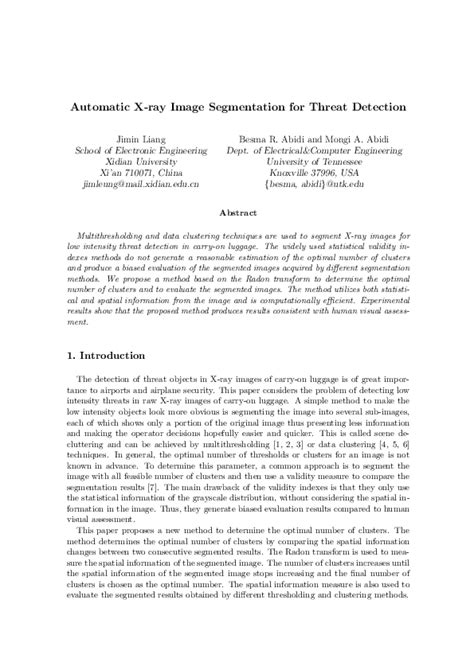 Pdf Automatic X Ray Image Segmentation For Threat Detection
