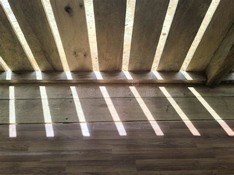 Sunlight Rays Pass Through The Wooden Fence Of The House And X282and X29 Stock Image Image Of