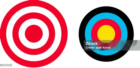 황소의 눈 타겟 서클 양궁 목표 불스 아이 스포츠 센터 다트 스포츠의 아이콘 세트 벽지 아이콘 평면 벡터 일러스트는 흰색 투명