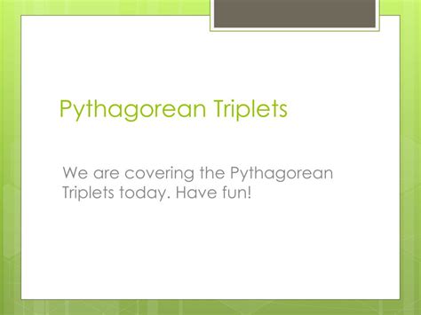 PPT Pythagorean Triplets PowerPoint Presentation Free Download ID