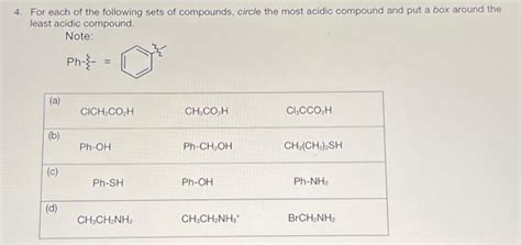 Solved For Each Of The Following Sets Of Compounds Chegg Com