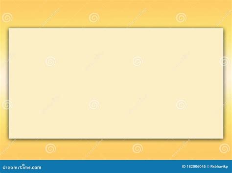 Empty Rectangle Box Frame On Very Modern Clean Elegant Yellow Background Stock Illustration