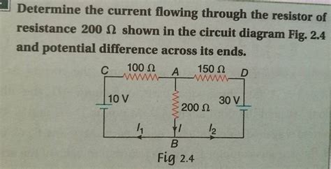 determine the current flowing through the resistor of resistance 200Ω sho