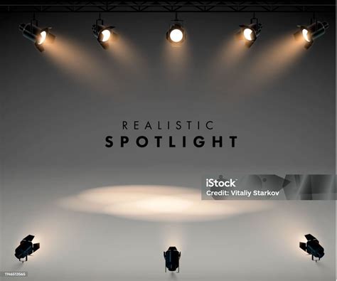 밝은 흰색 빛 빛나는 무대 벡터 세트와 스포트 라이트 조명 효과 폼 프로젝터 스튜디오 조명 Eps 10에 대 한 프로젝터의 그림