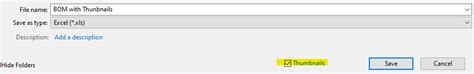 Save Bom With Thumbnails In Excel Sheet Ime Wiki