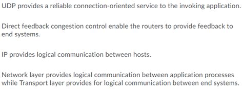 Solved UDP Provides A Reliable Connection Oriented Service Chegg Com