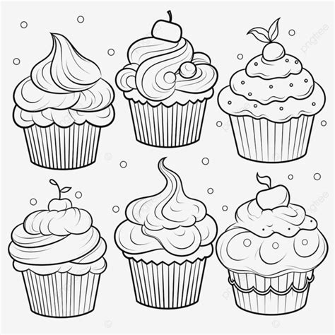 색칠 공부용 할로윈 컵케이크가 있는 직사각형 모양 패턴 디저트 패턴 컵케이크 패턴 컵케익 Png 일러스트 및 이미지 에 대한 무료 다운로드 Pngtree