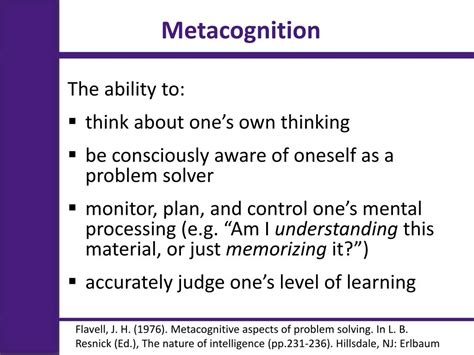Ppt Metacognition The Key To Improving Brain Based Learning