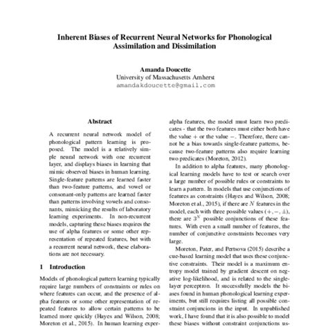 Inherent Biases Of Recurrent Neural Networks For Phonological