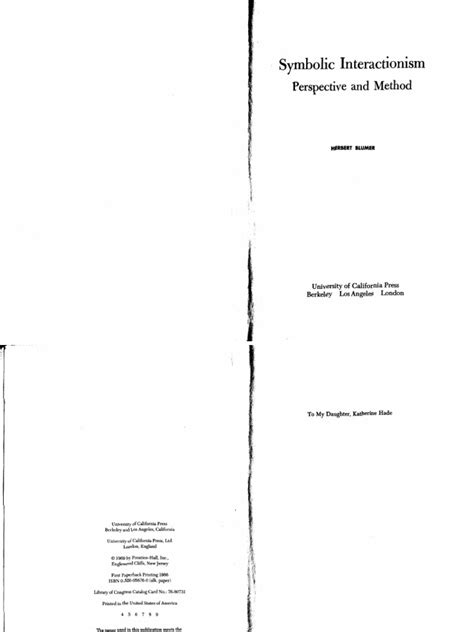 2 Herbert Blumer Symbolic Interactionism Pdf Psychological Concepts Behavioural Sciences