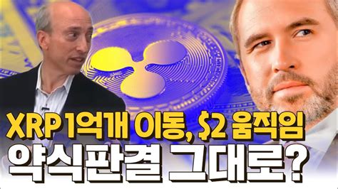 리플 비트코인 이더리움 Xrp 1억개 이동 2025년 2 판사 약식판결 결과 그대로 Youtube