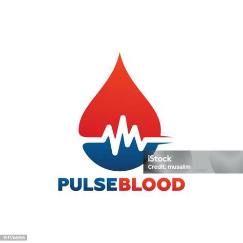 펄스 혈액 로고 템플릿 디자인 벡터 엠블럼 디자인 개념 창조적 인 기호 아이콘 개념에 대한 스톡 벡터 아트 및 기타 이미지 개념 개념과 주제 건강 진단 Istock