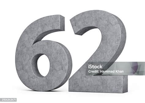 3d 콘크리트 번호 62 62 손가락 흰색 배경에 회색 콘크리트 돌로 만든 3d 일러스트 0명에 대한 스톡 사진 및 기타 이미지 0명 3차원 형태 개념 Istock