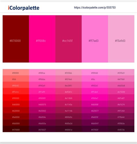 Latest Color Schemes With Dark Red And Deep Pink Color Tone Combinations IColorpalette