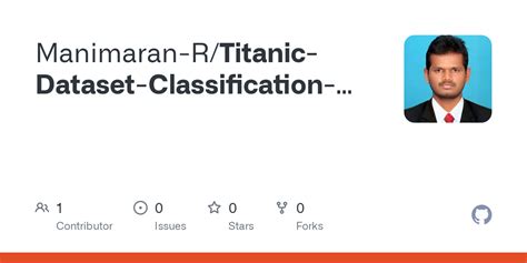 GitHub Manimaran R Titanic Dataset Classification Technique