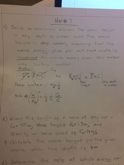 Solved Hw O Derive A Relationship Between The Wave Chegg Com