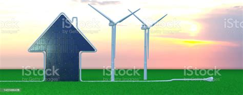 열린 풍경에서 풍력 터빈 및 태양 에너지 3d 일러스트 레이 션 0명에 대한 스톡 사진 및 기타 이미지 0명 3차원 형태 가격 Istock