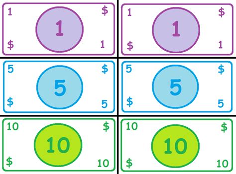Free Printable Play Money Sheets At Vanannablog Blog